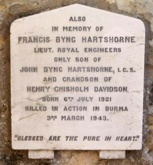 2nd Lieutenant Francis Byng Hartshorne | Christ Church, University of ...